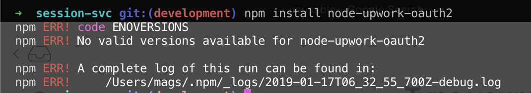 Couldnt Install The Npm Lib · Issue 1 · Upworknode Upwork Oauth2 · Github 