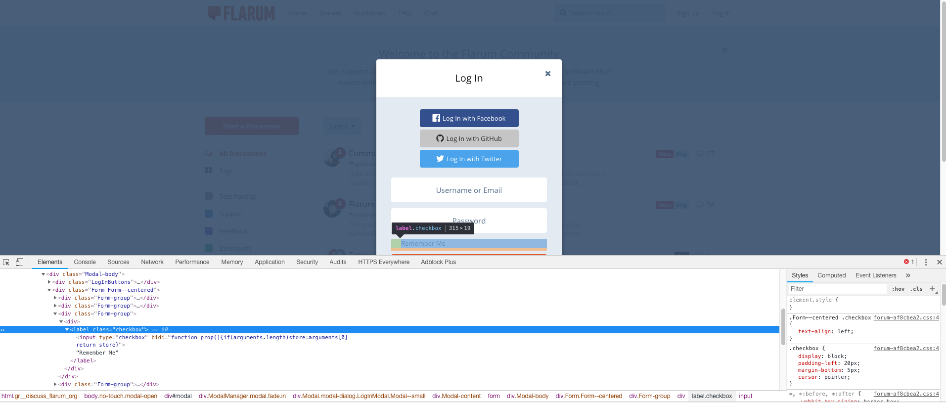The "Remember me" button checkbox sometimes don't show on Google Chrome ...