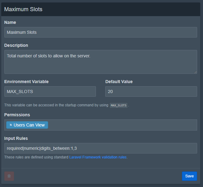 Startup Variables show editable when they should be set to read-only, per egg permissions of ...
