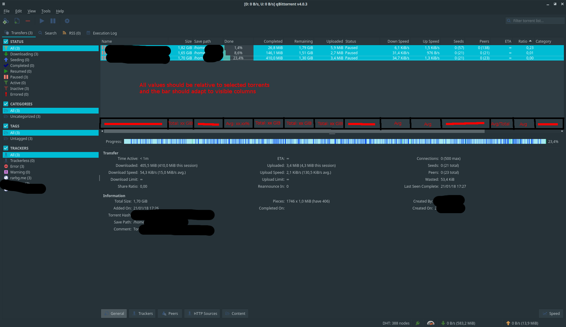 Show size of ALL highlighted torrents · Issue #7025 · qbittorrent ...