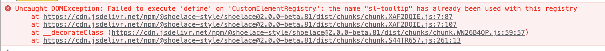 Do not error if Shoelace is imported multiple times from different URLs · Issue #874 · shoelace ...