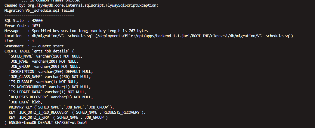 [BUG] 使用外部数据库时报错 Specified key was too long · Issue #161 · metersphere/metersphere · GitHub