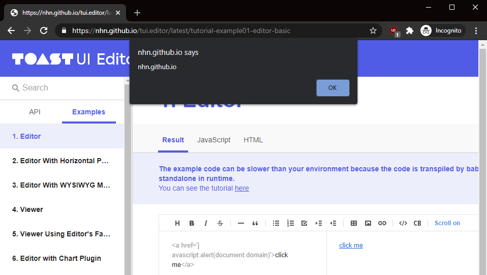 Cross-Site Scripting (XSS) via JavaScript URI in anchor tags · Issue ... Cross-Site Scripting (XSS) via JavaScript URI in anchor tags · Issue ...