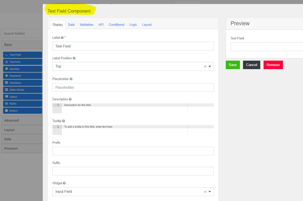 Question Is It Possible To Prevent The Popup After Dragging A New Component Into The Form