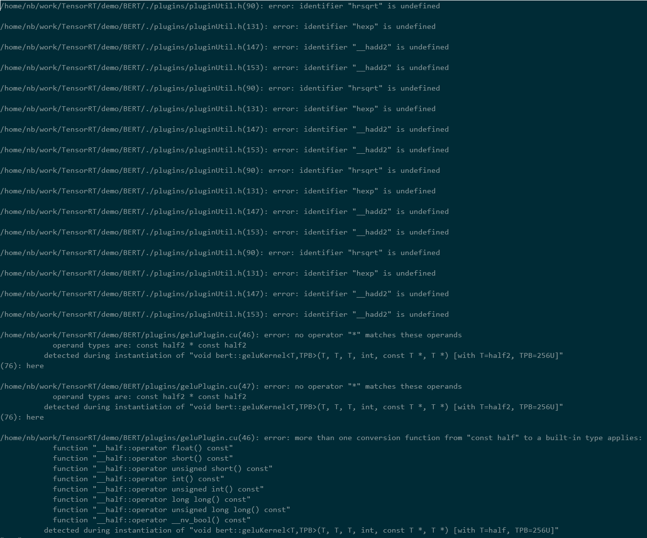 Cuda failure: 209, Only V100 or T4 GPUs is supported? · Issue #106 · NVIDIA/TensorRT · GitHub