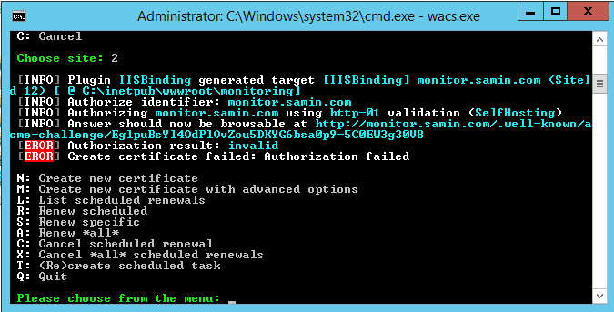 Authorization Result Invalid · Issue 358 · Win Acme Win Acme · Github