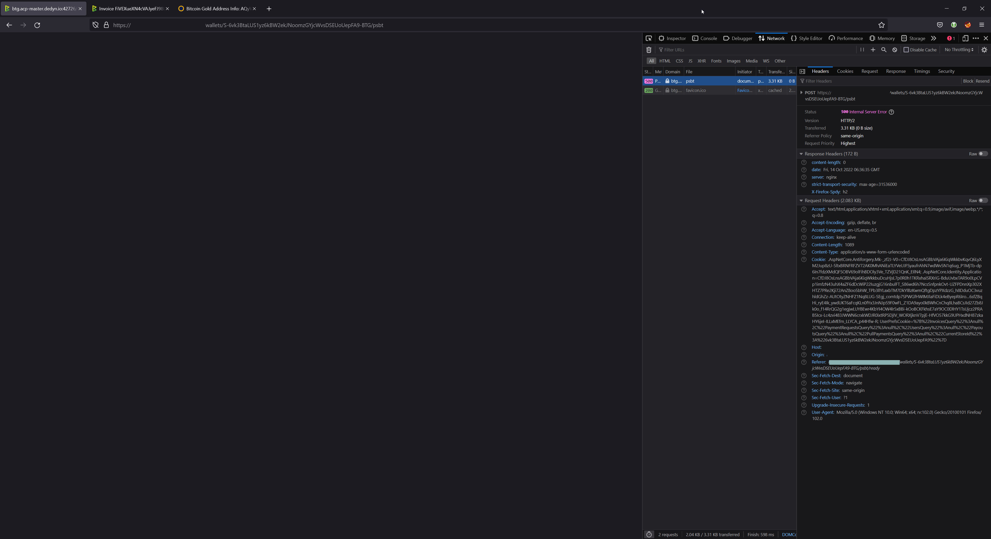 [Bug]: Cannot send transaction BTG(Bitcoin Gold) · Issue #4212 · btcpayserver/btcpayserver · GitHub