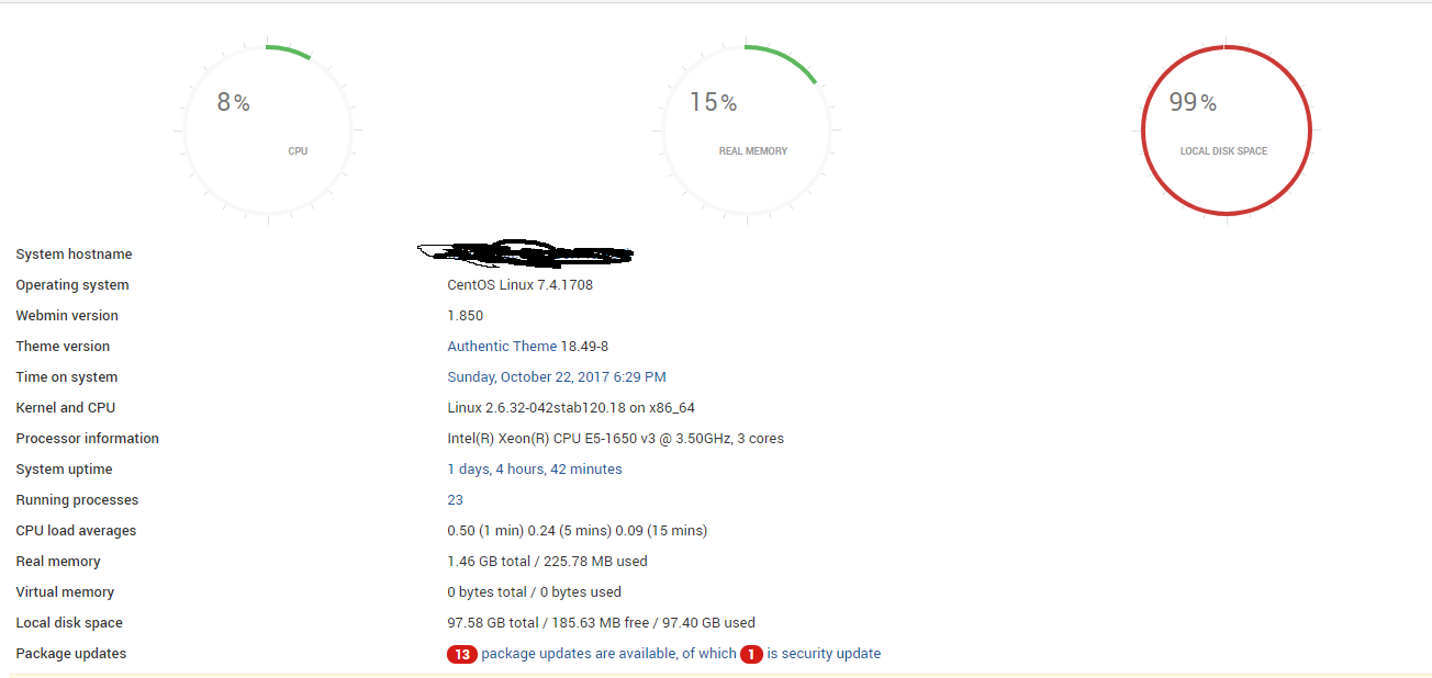 Diskspace error causes the server to "freeze". · Issue #665 · webmin/webmin · GitHub