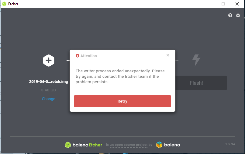 Etcher fails to write any file on any version AFAIK. · Issue #2757 ...