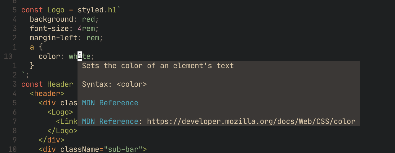Context parsing for styled components in jsx/tsx · Issue #1111 · nvim ...