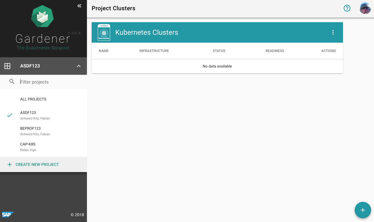 Project missing in list · Issue #102 · gardener/dashboard · GitHub
