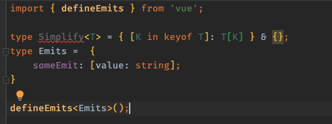 Can't use own type in `defineEmits` in new Vue 3.3 structure · Issue #3223 · vuejs/language ...