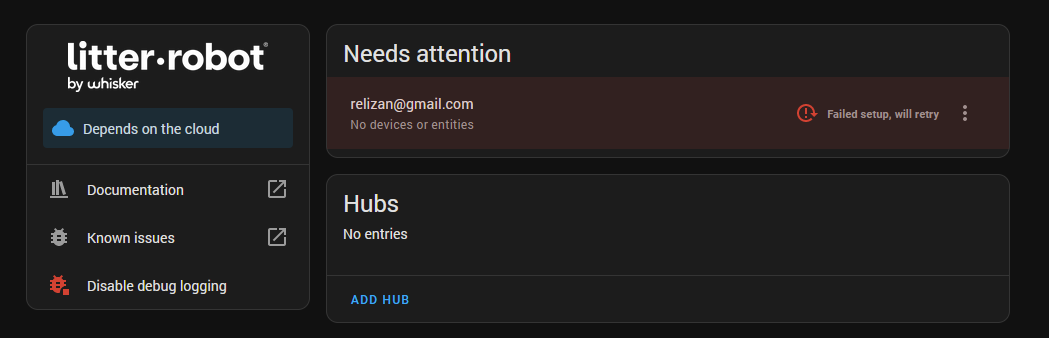 Litter-Robot integration returning Failed setup, will retry · Issue #98853 · home-assistant/core ...