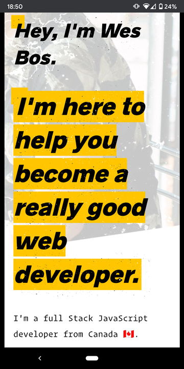 Home Page Wes / Bos breaks. · Issue #40 · wesbos/wesbos · GitHub