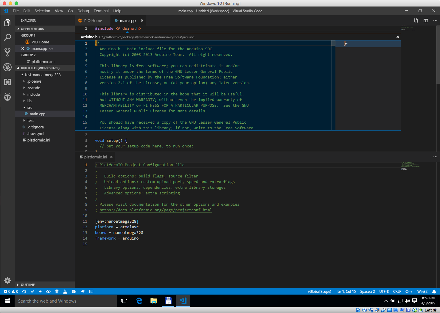 Include errors with IntelliSense with arduino · Issue #669 · platformio ...