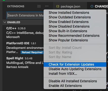 PlatformIO extension in VS Code does not load after opening a folder (i.default.isFileSync is ...