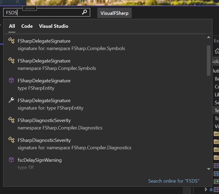 Improve "Go to all" navigation in VS · Issue #14826 · dotnet/fsharp · GitHub