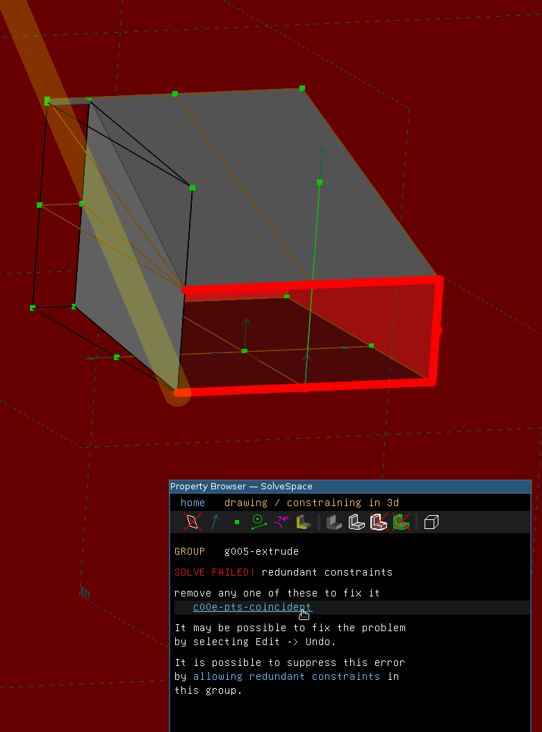 Unexpected Redundant Constraints For Extrusion · Issue 1391 · Solvespace Solvespace · Github