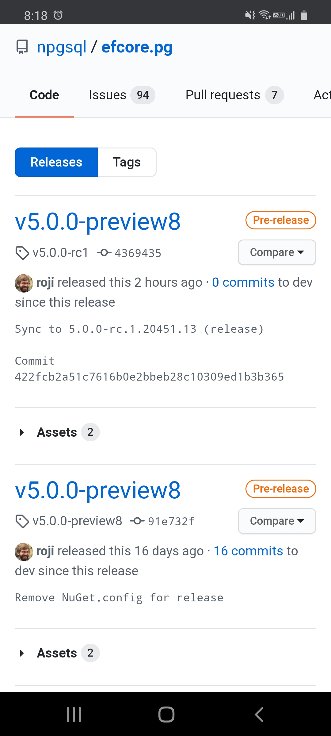 Wrong release name · Issue #1502 · npgsql/efcore.pg · GitHub