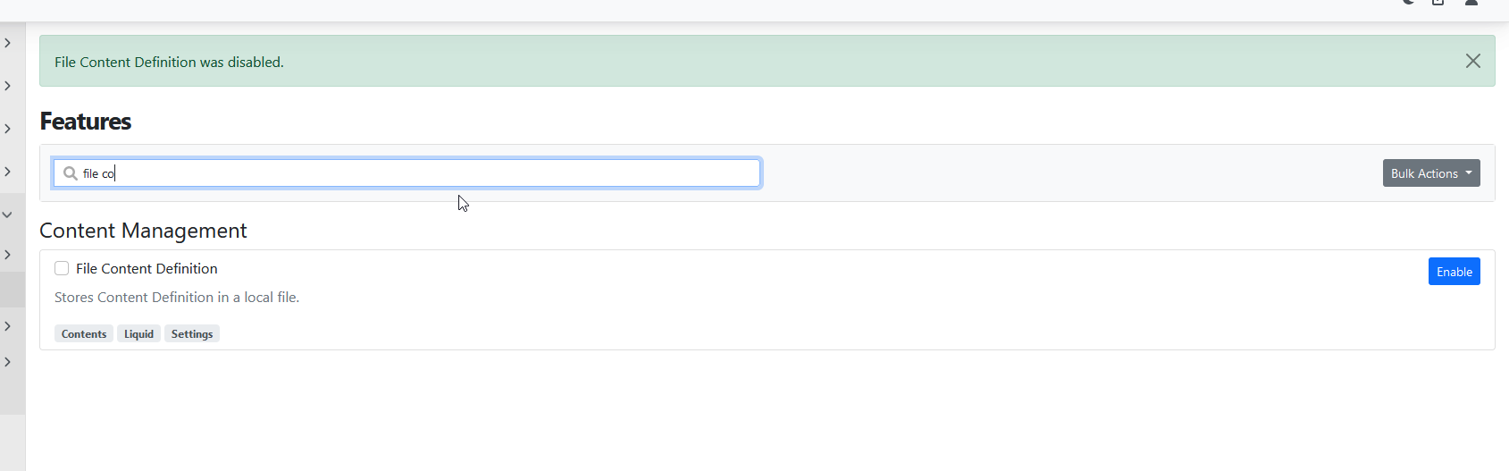 Enabling File Content Definition at a fresh installation on OC 1.4 ...