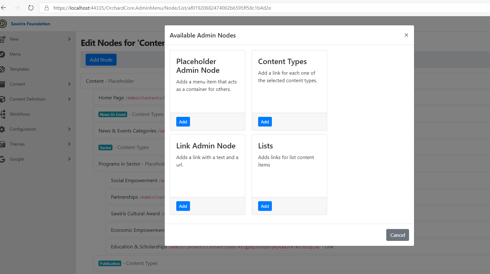 Error in updating Admin Menu · Issue #4608 · OrchardCMS/OrchardCore · GitHub