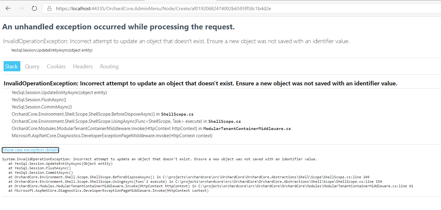 Error in updating Admin Menu · Issue #4608 · OrchardCMS/OrchardCore · GitHub