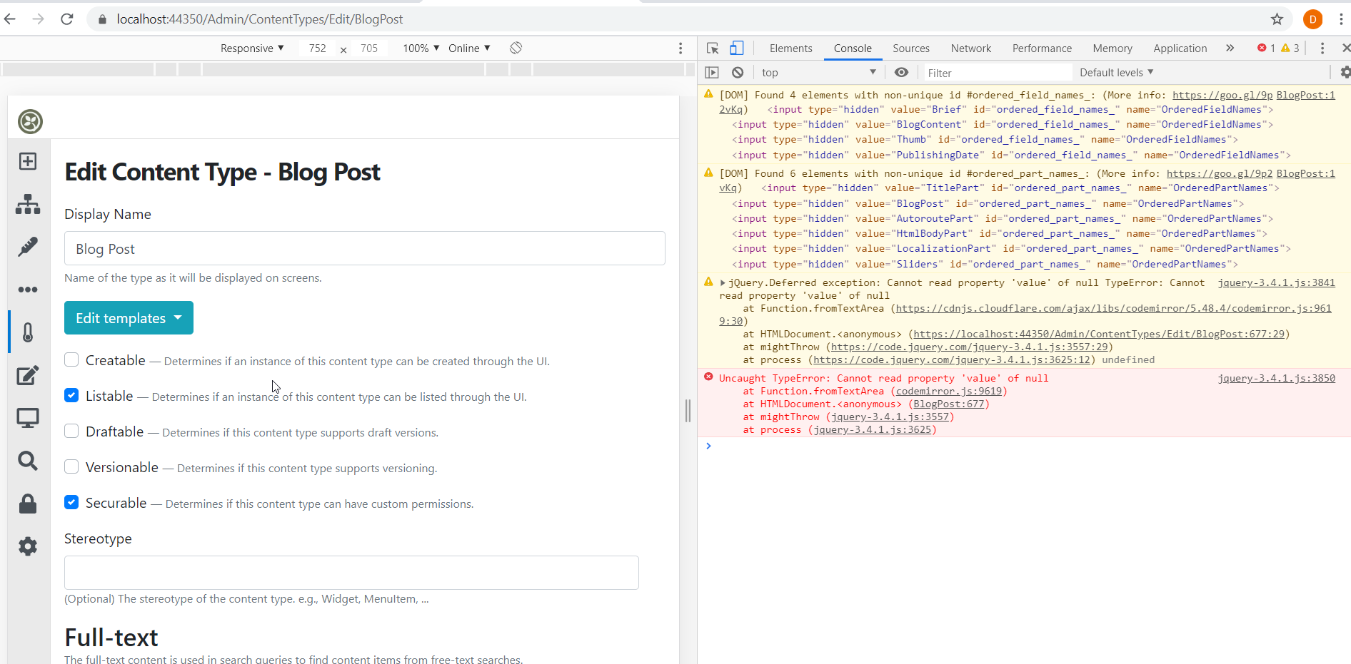 Content definition editor is broken · Issue #5261 · OrchardCMS/OrchardCore · GitHub