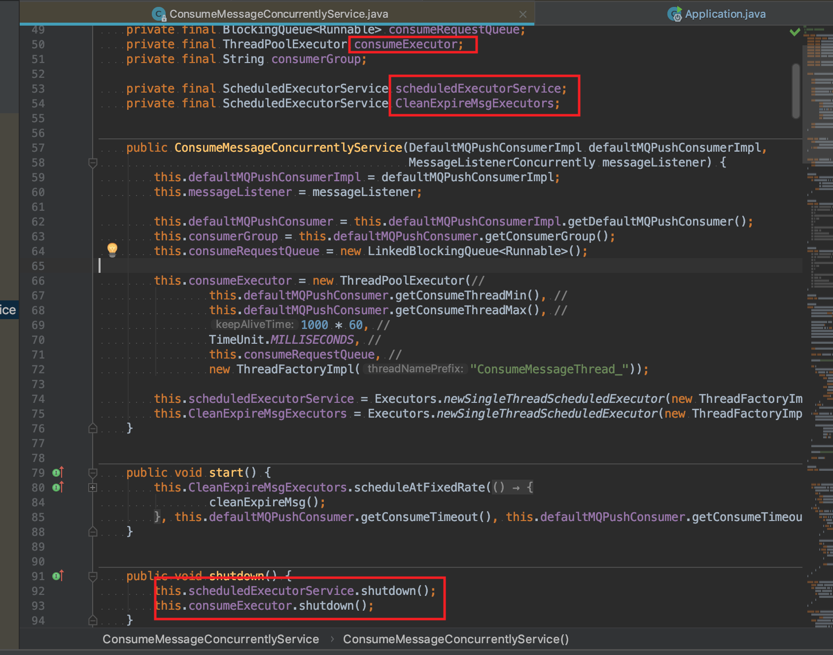 ConsumeMessageConcurrentlyService 中的 shutdown 方法漏关一个线程池 · Issue #1166 ...