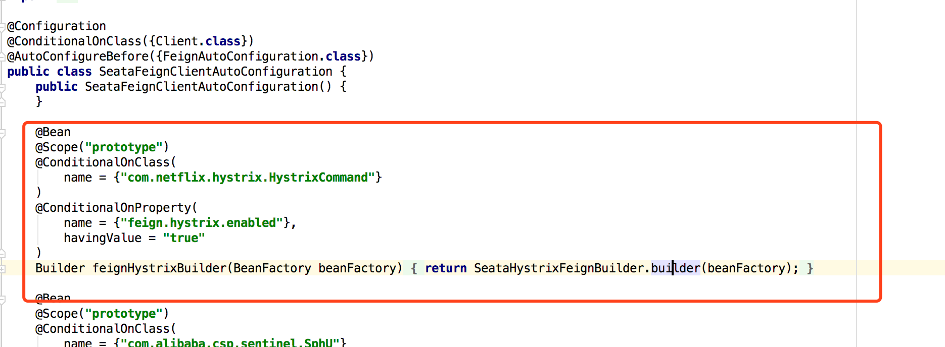 The spring cloud project uses both seata, sleuth, hystrix, and ...