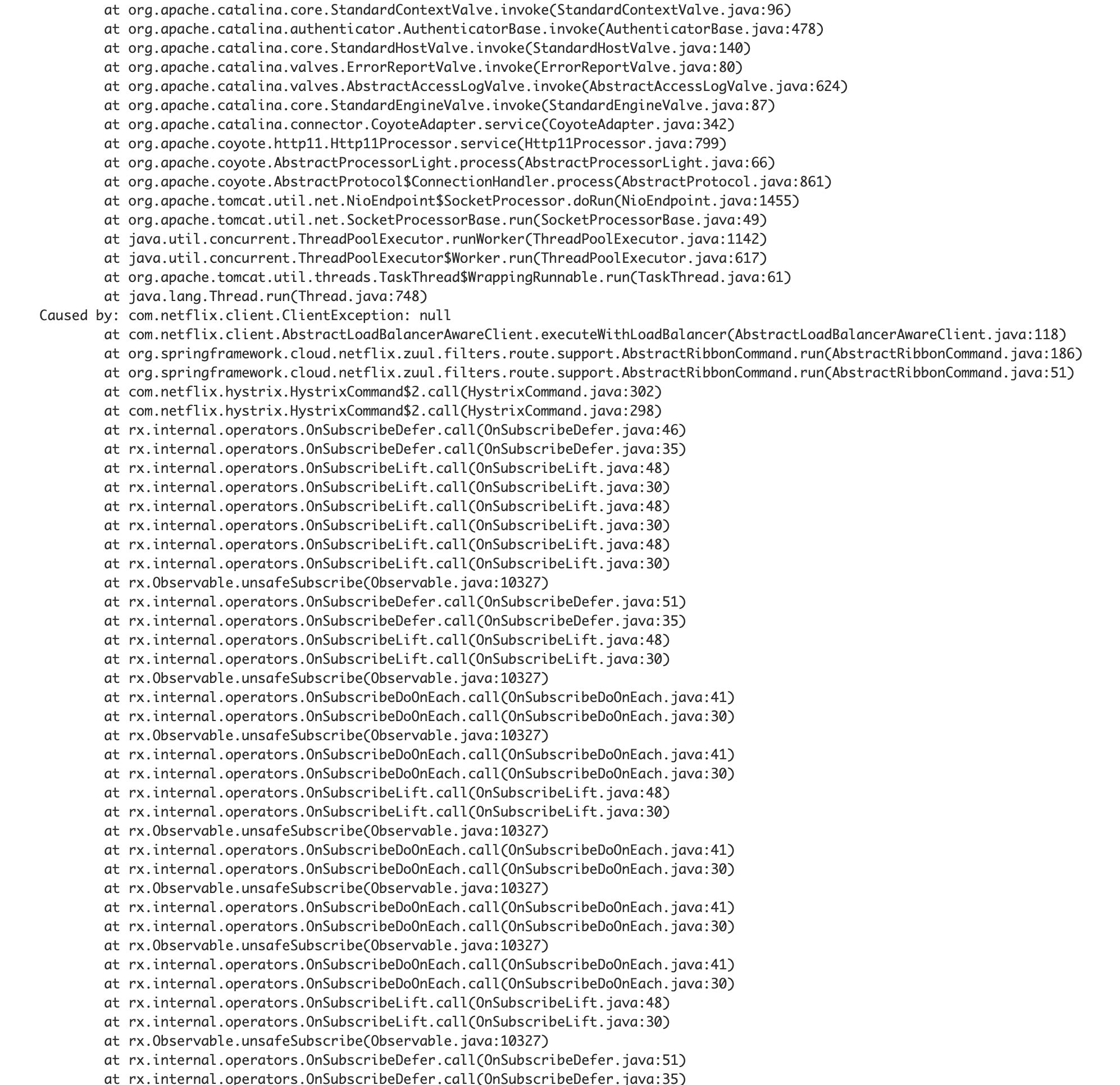 org.springframework.cloud.netflix.zuul.util.ZuulRuntimeException: java.net.SocketException ...