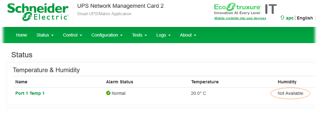 [hardware::ups::apc::snmp::plugin] mode "sensors" and APC NMC AP9619 with Sensor AP9512TBLK ...