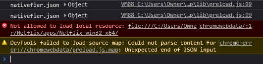 Apps not loading | DevTools errors · Issue #1301 · nativefier ...