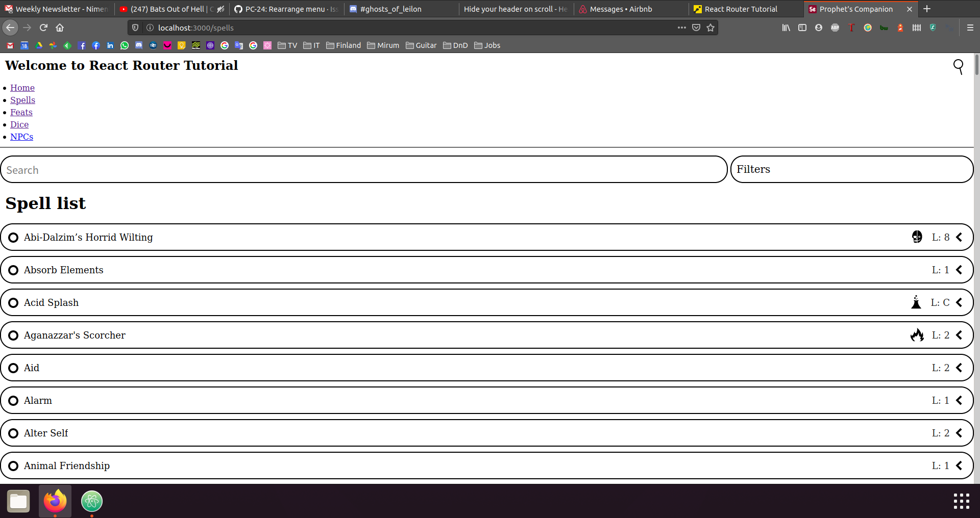 PC-24: Rearrange menu · Issue #55 · prophet-kn/dnd_spells_book · GitHub