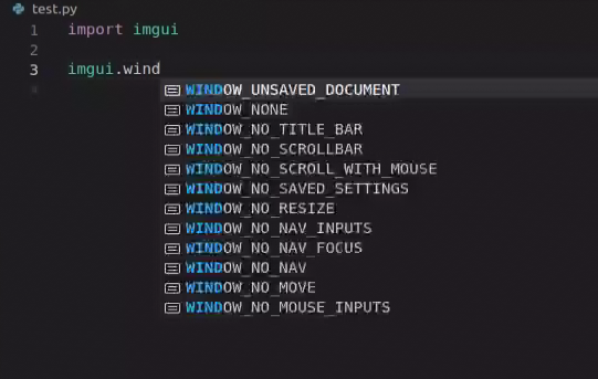 pyimgui public interfaces (enables IDE autocomplete) · Issue #263 · pyimgui/pyimgui · GitHub