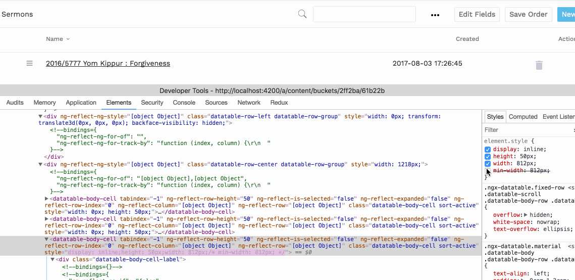 Table body does not align with table headers when flexGrow = 0 · Issue #1161 · swimlane/ngx ...