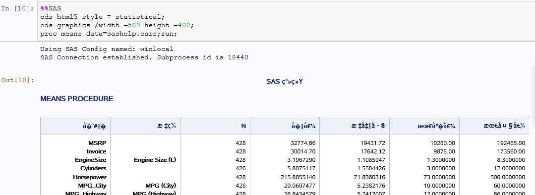My notebook word is Garbled · Issue #136 · sassoftware/saspy · GitHub