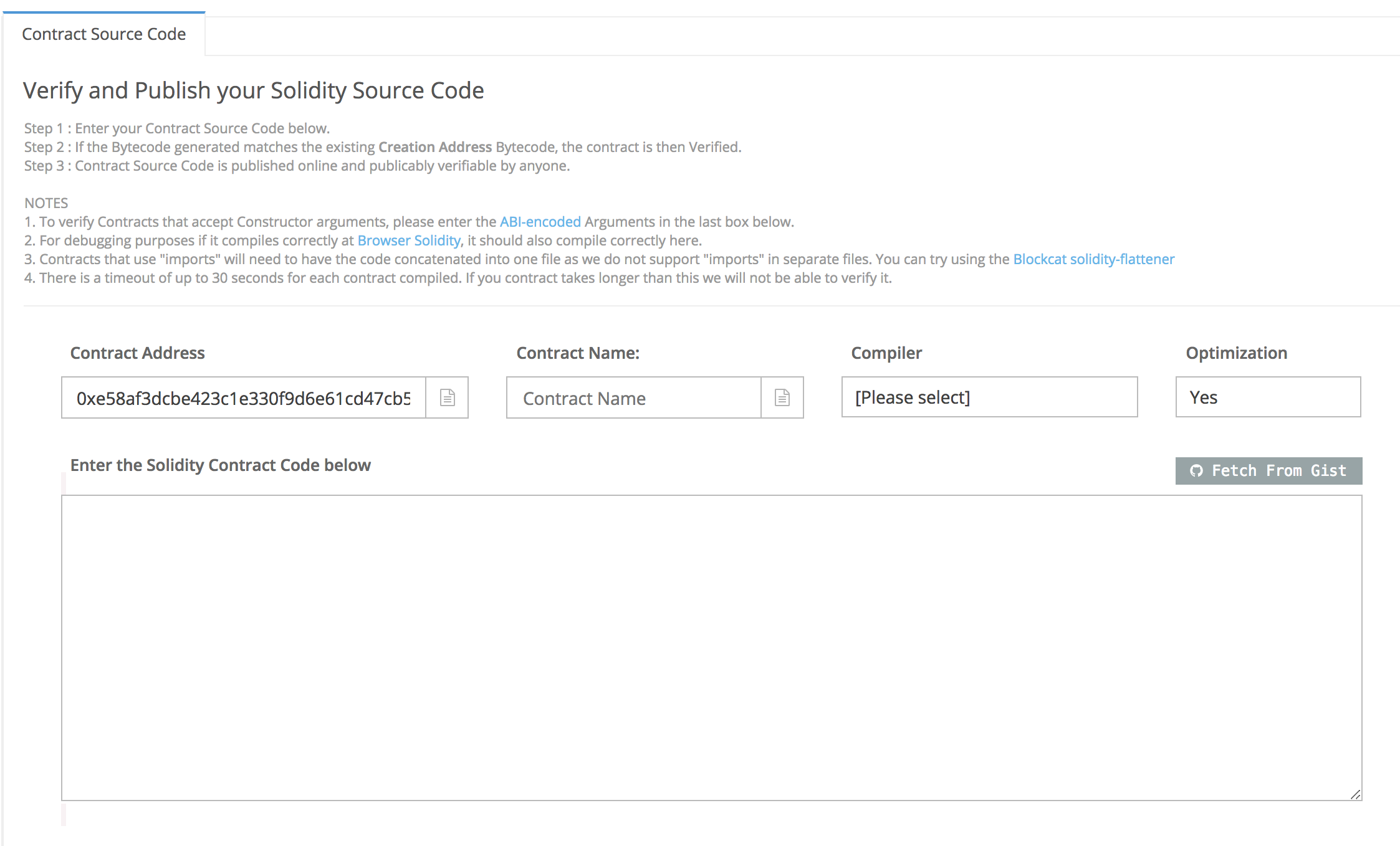 Developer verifies a Smart Contract · Issue #168 · blockscout/blockscout · GitHub