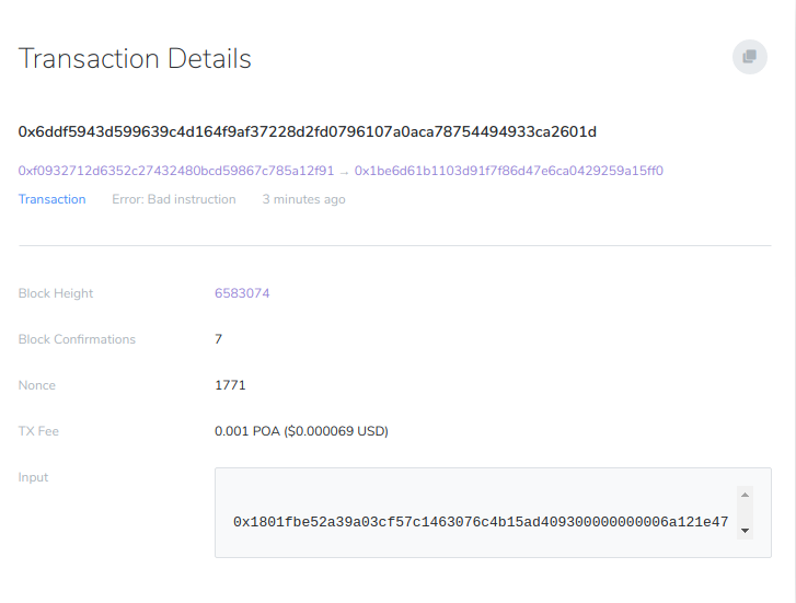 Failed Transaction on Transaction Details page needs highlighting · Issue #755 · blockscout ...