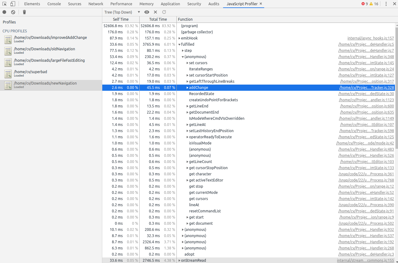 Investigate optimizing `HistoryTracker.addChange()` · Issue #3920 · VSCodeVim/Vim · GitHub