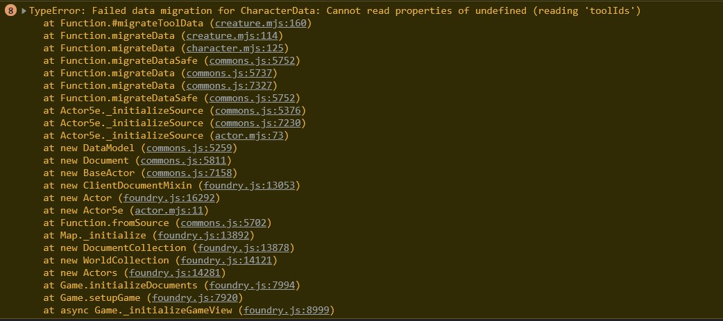 Cannot read properties of undefined (reading 'toolIds') · Issue #2369 · foundryvtt/dnd5e · GitHub