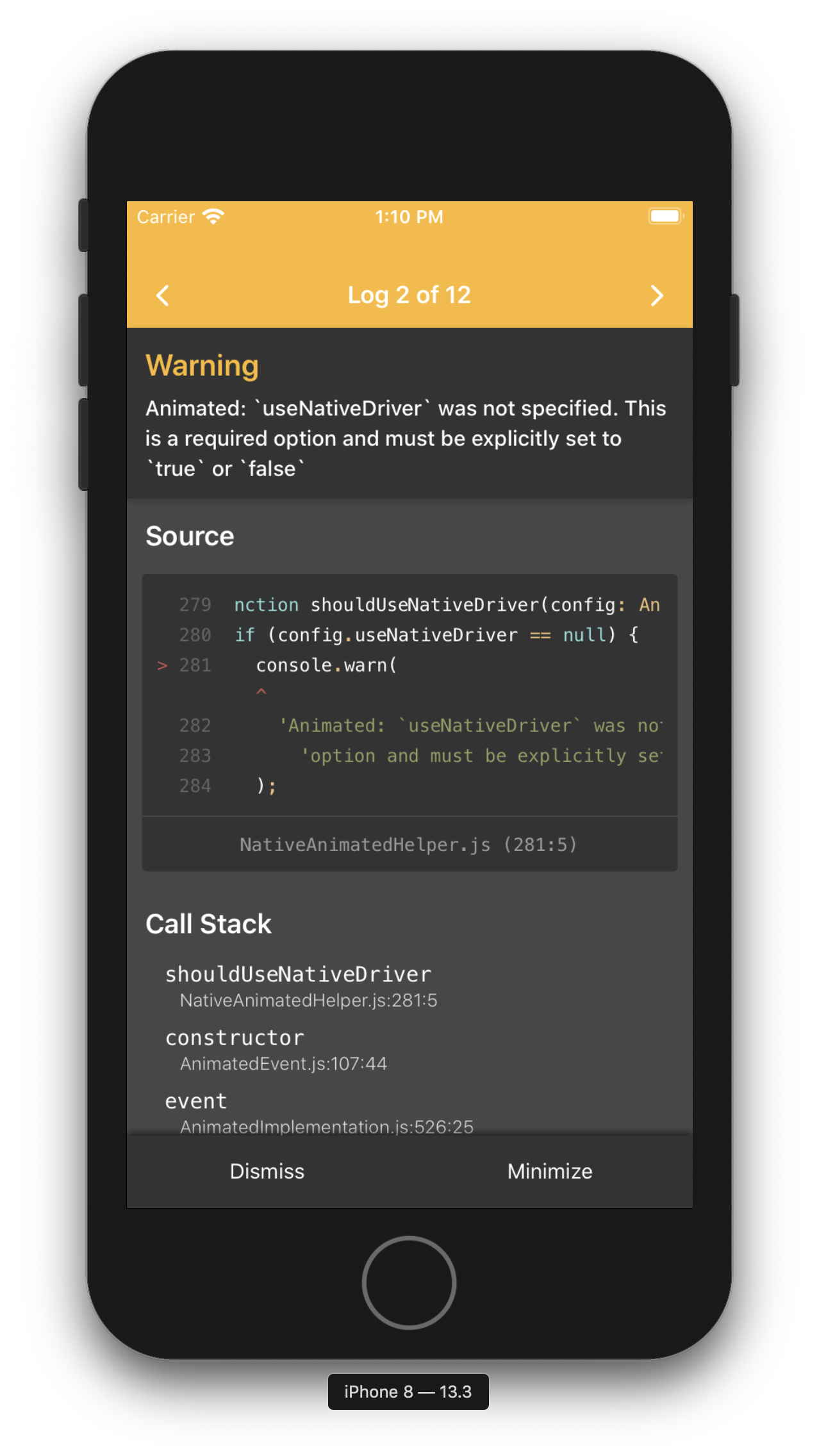 Warning `useNativeDriver` & Animated.event second argument - 0.62.0-rc ...