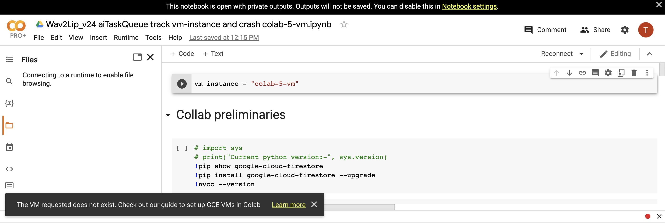 Can't connect Colab to a custom GCE VM after stopping and starting the instance · Issue #2880 ...