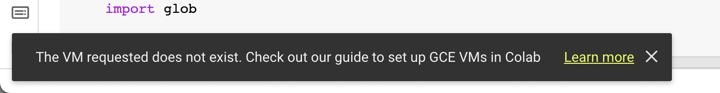 Can't connect to custom GCE VM instance after executing cell while restarting runtime. · Issue ...