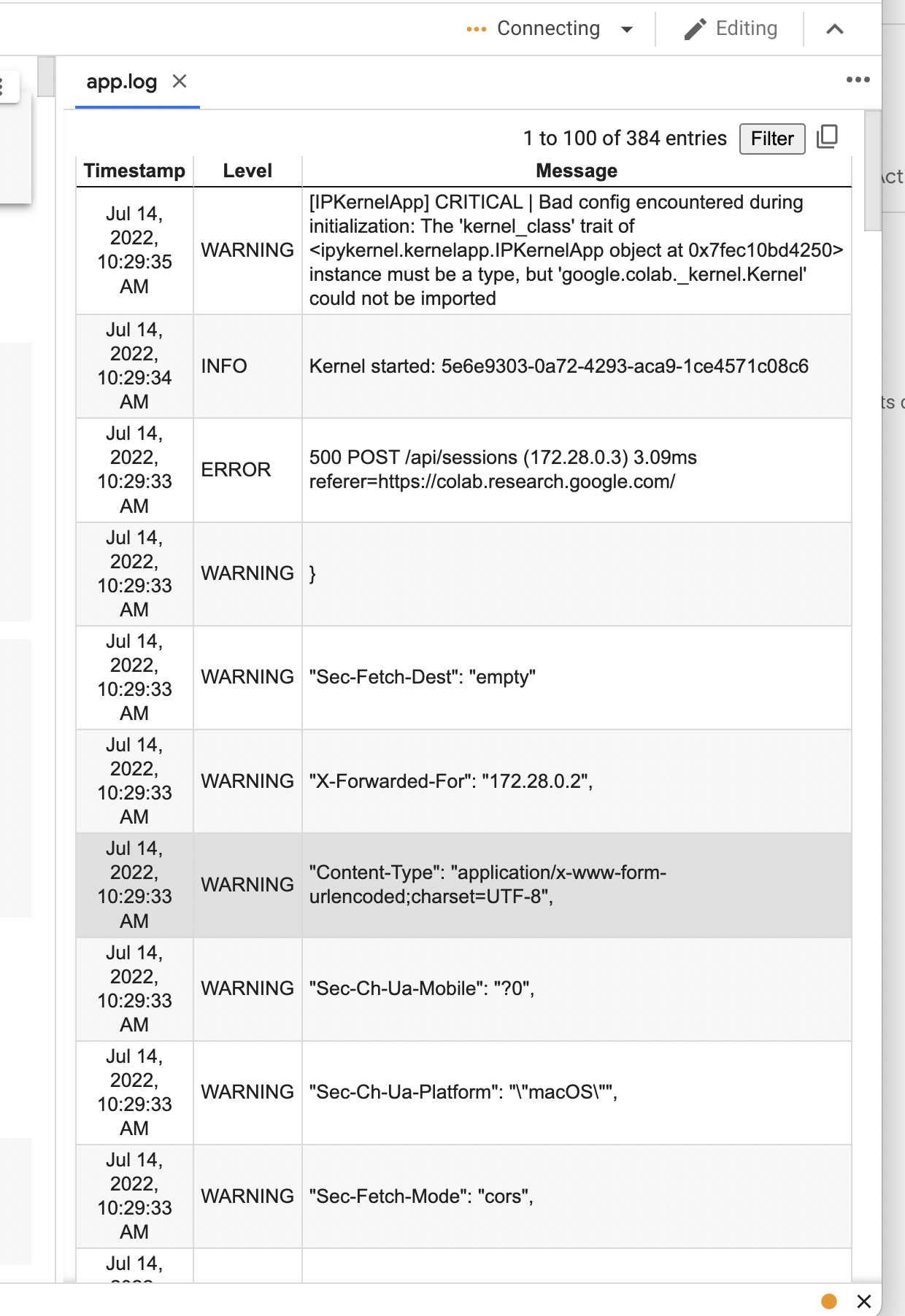 Can't connect to custom GCE VM instance after executing cell while restarting runtime. · Issue ...