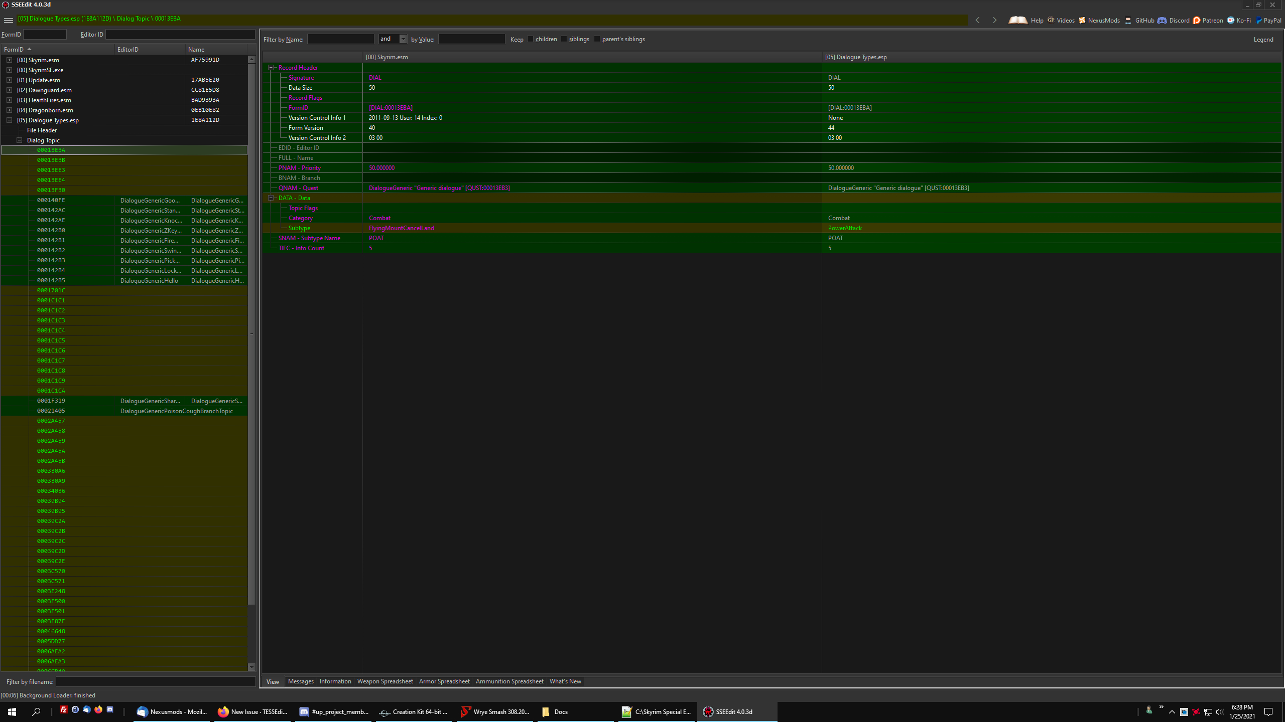 [SSE] Numerical array for dialogue topic subtypes is partially ...