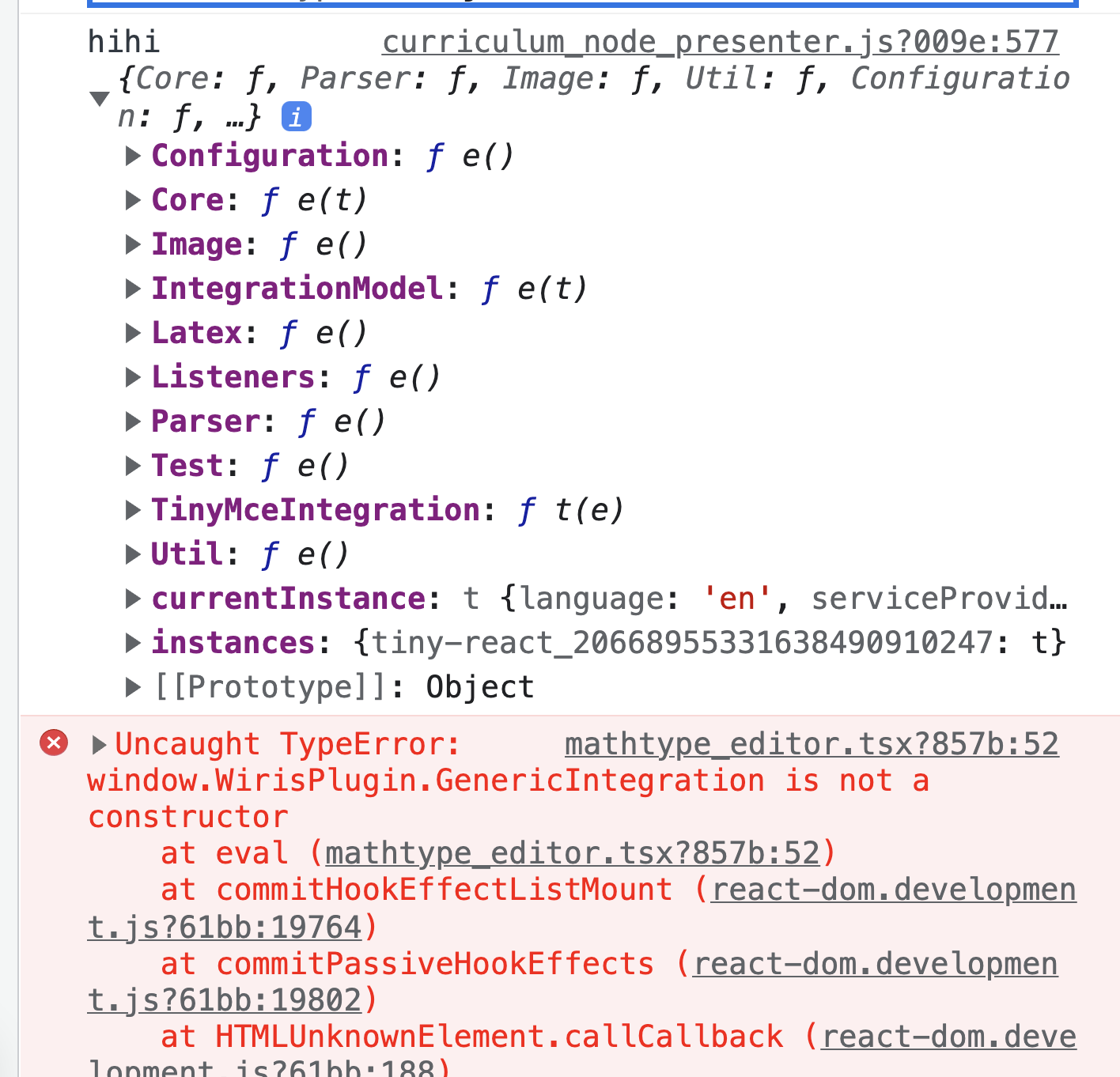 Uncaught TypeError: window.WirisPlugin.GenericIntegration is not a ...