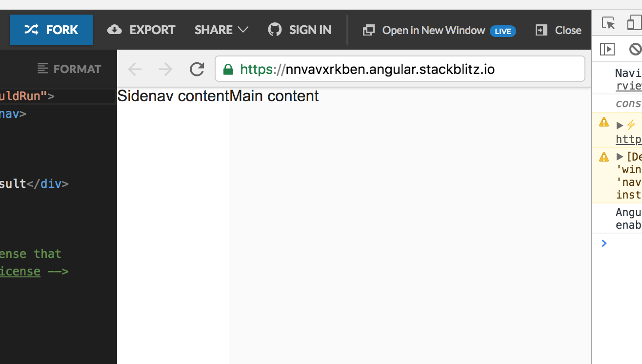 SideNav no longer working · Issue #10371 · angular/components · GitHub