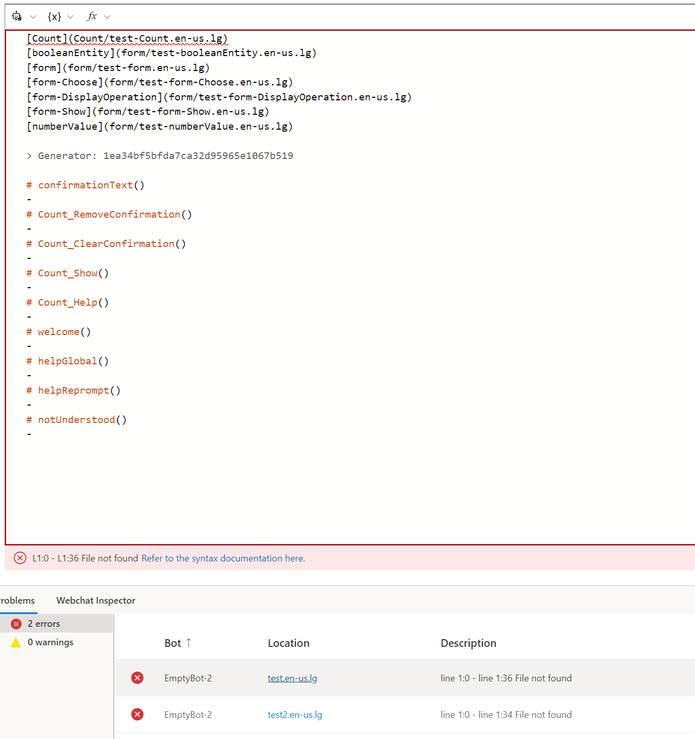 Form generation is broken because composer copies root LG templates to ...