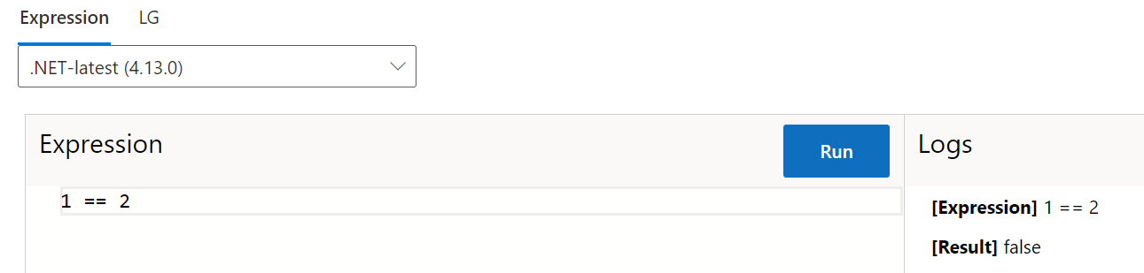 Simple expressions fail in LG playground · Issue #5564 · microsoft/botbuilder-dotnet · GitHub