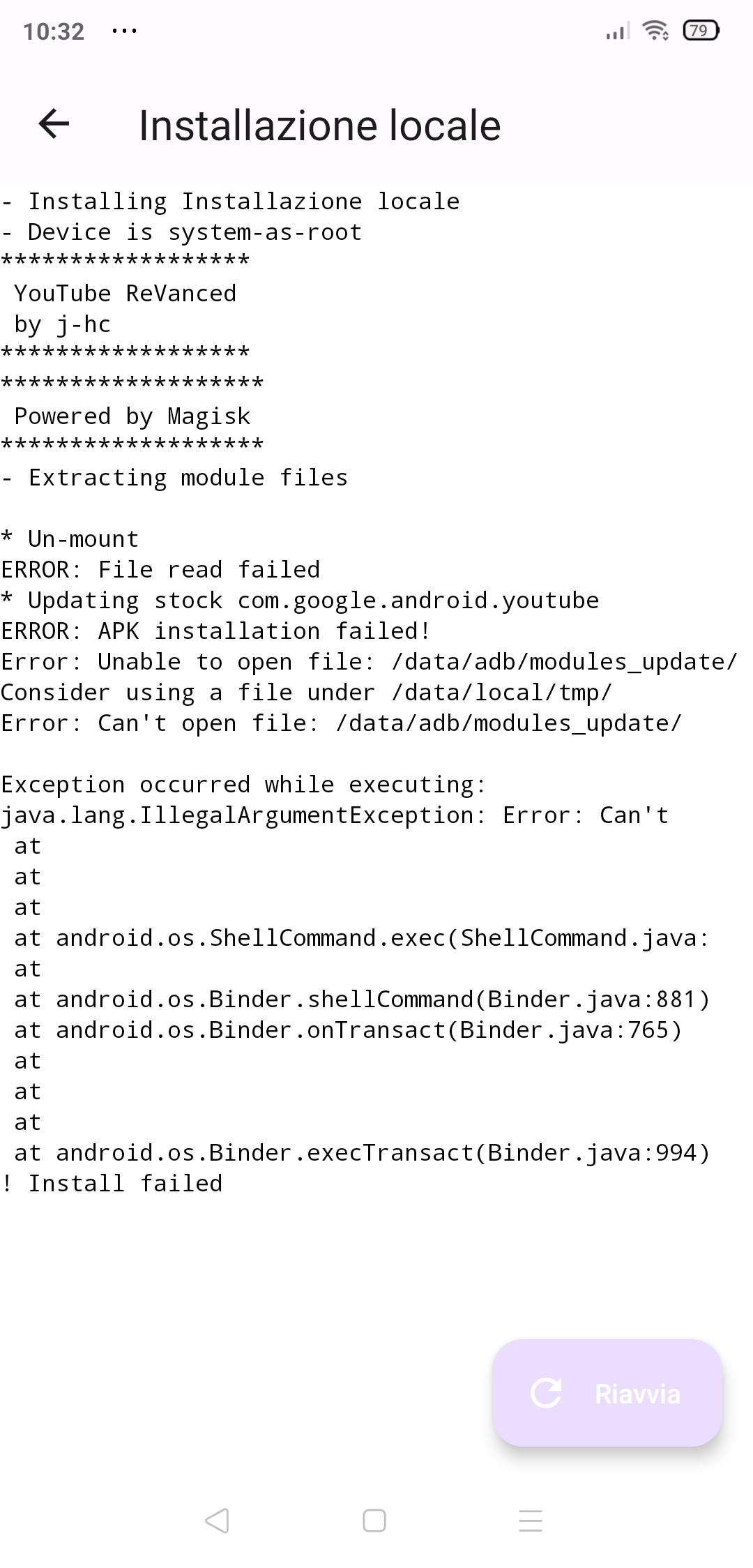 "Module is too large to be loaded on this device" error on some devices · Issue #118 · j-hc ...